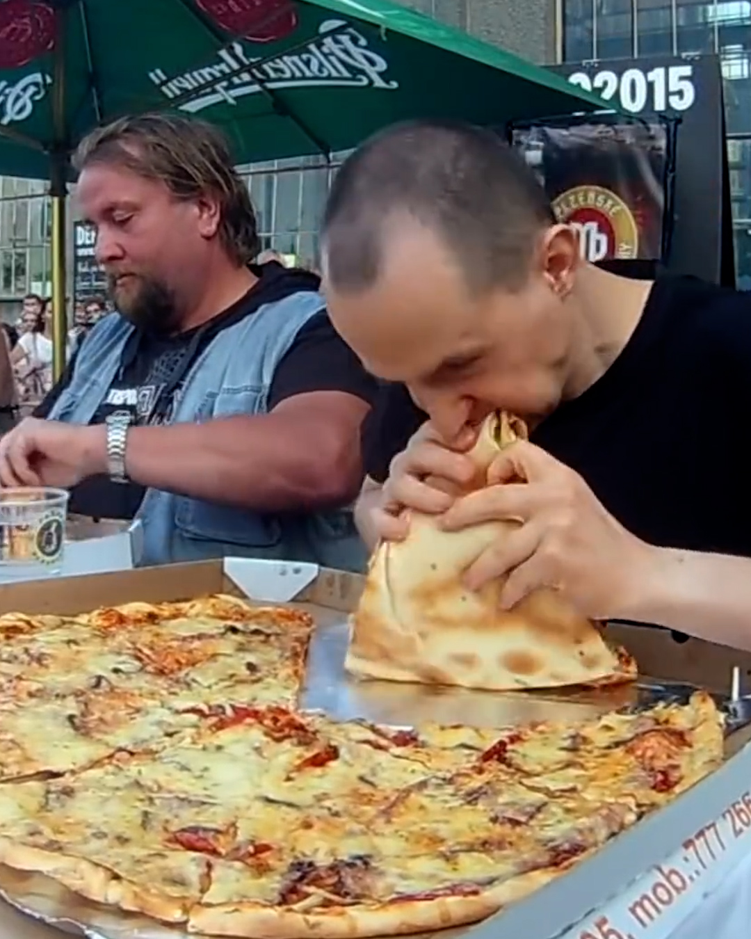 Giant Pizza Competitive Eating Challenge 🍕😱
