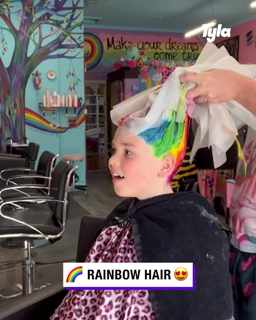 Rainbow hair for little girl 🌈